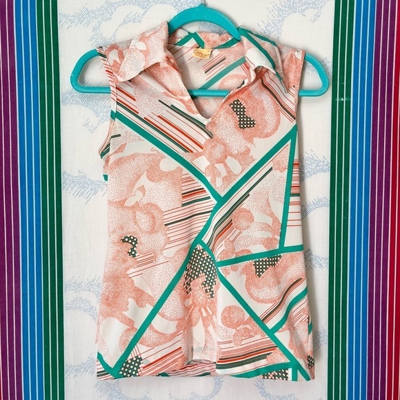 Catalina | Tops | Vintage Catalina Sleeveless Tank Top Abstract Fruit ...